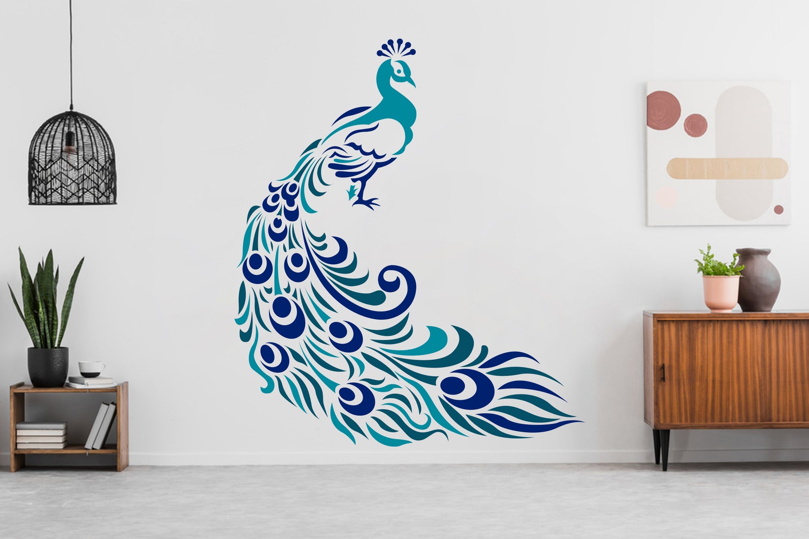 Peacock Wall Decal Peacock Wall Decor Wild Peacock Wall Art Stickers ...