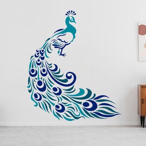 Peacock Wall Decal Peacock Wall Decor Wild Peacock Wall Art Stickers ...