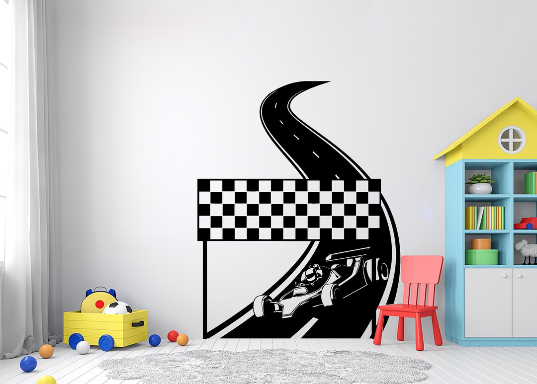 Road Wall Decal Sticker Tire Track Wall Sticker Road Wall Decals ...