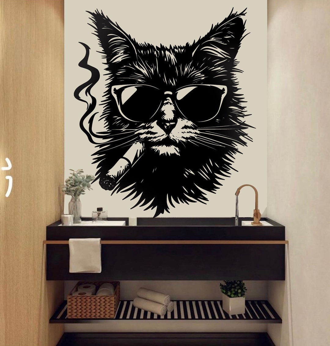 Cute Cat Wall Decals Dog Decor Cat Kids Cat Wall Art Decal Cat Lover ...