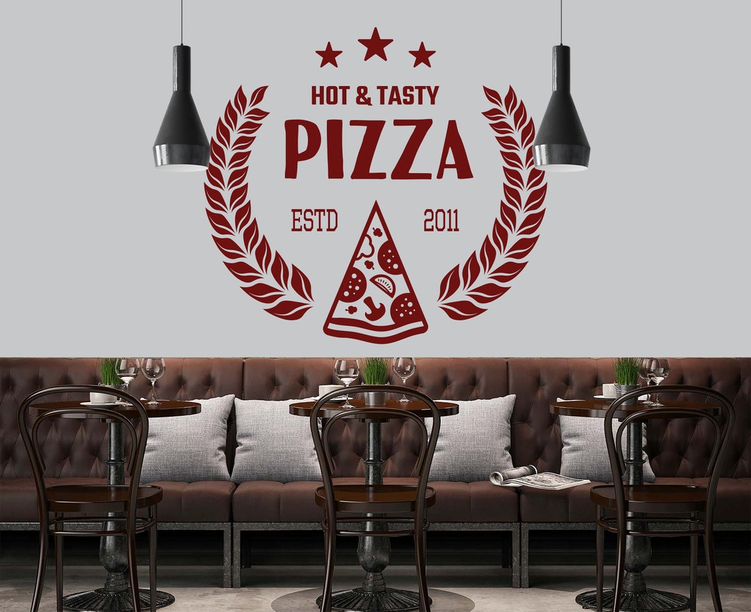 Pizza Custom Food Lover Personalized Wall Decal Pizza Gifts Vinyl Pizza ...