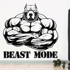 Gym Wall Decal Custom Fitness Decor Workout Art Vinyl Bulldog Gym Quote ...
