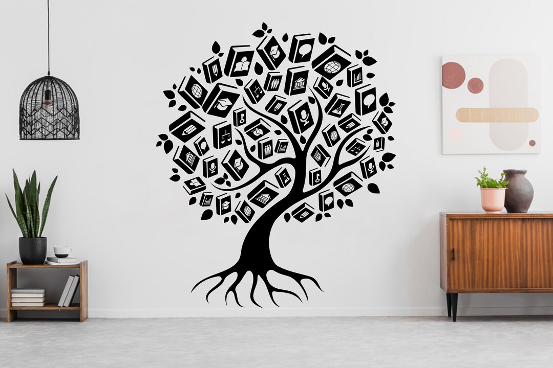 Book Tree Vinyl Wall Decal Books Quote Reading Room Library Book Shop ...