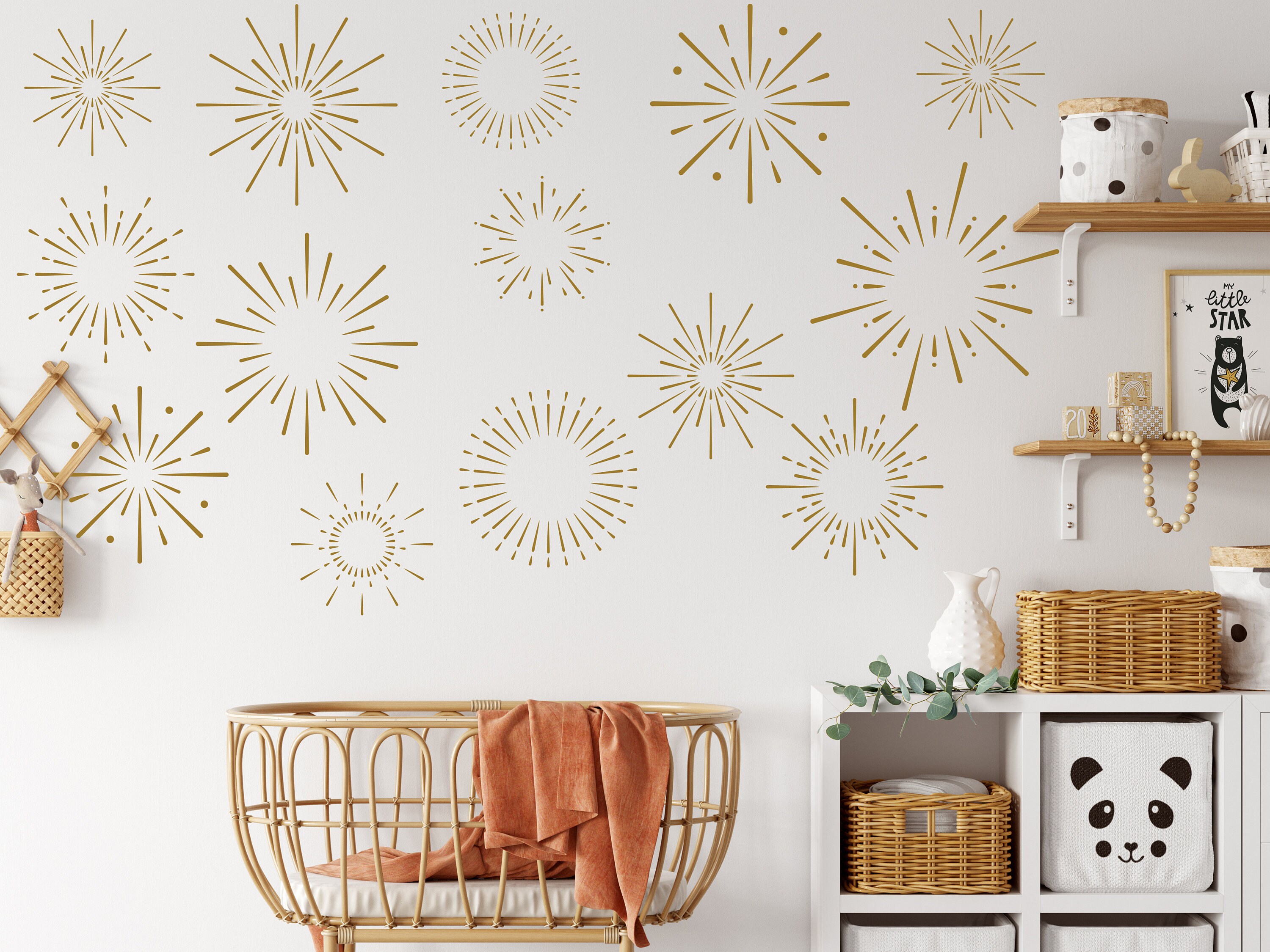 Sunburst Wall Decal Sunburst Room Decor Sunburst Wall - Etsy