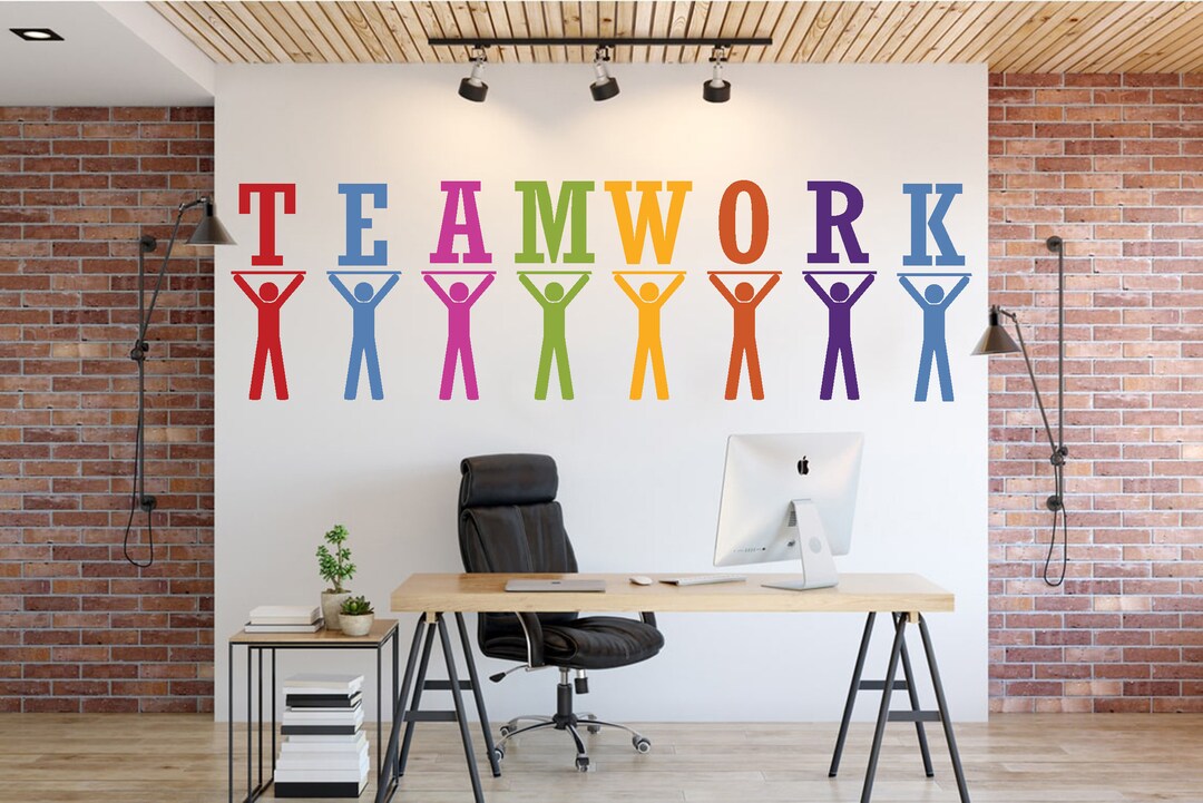 Teamwork Office Wall Decal Idea Teamwork Business Worker Inspire Office ...