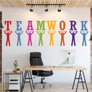 Teamwork Office Wall Decal Idea Teamwork Business Worker Inspire Office ...