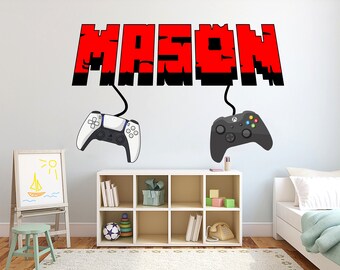 Personalized Gamer Name Wall Decal 3d Looking Gamer Room Wall Vinyl ...