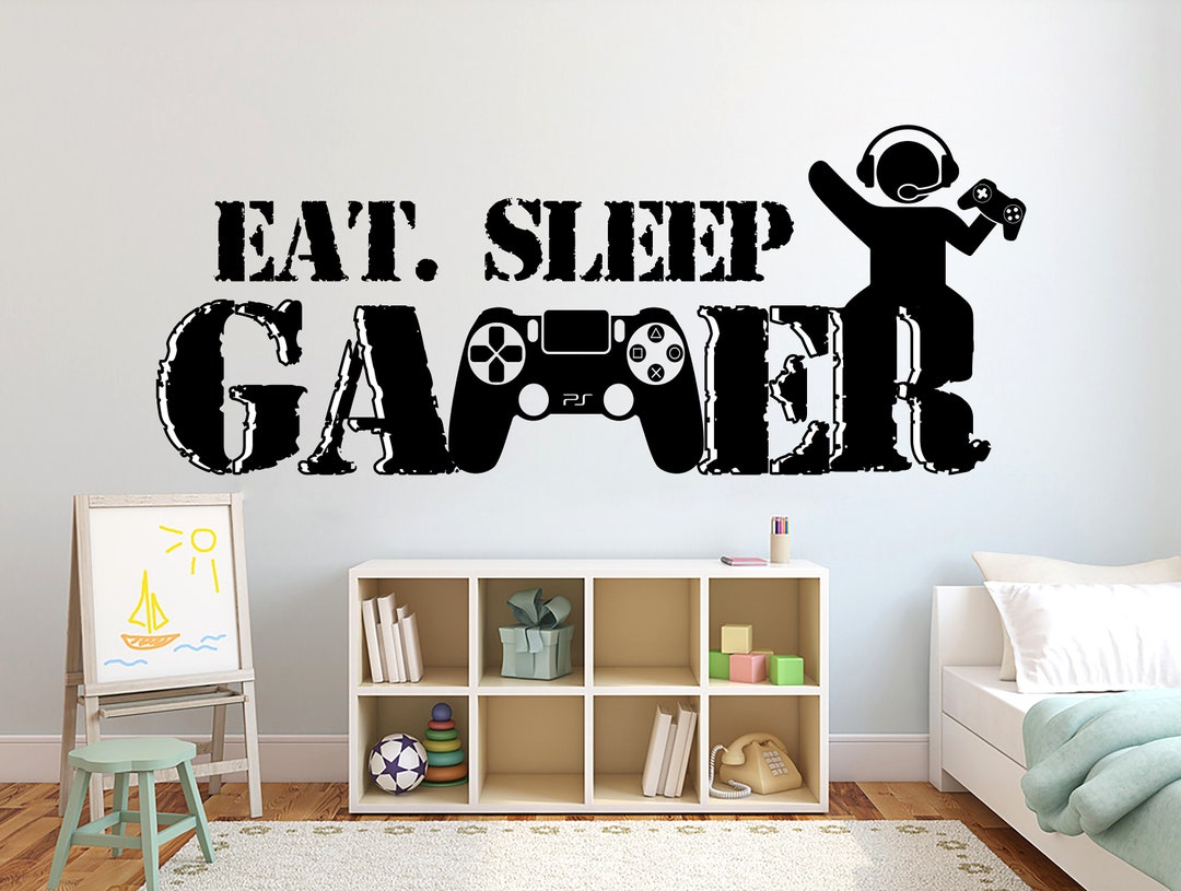 Eat Sleep Gamer Wall Decor Custom Controller Video Game Girl Boy Room ...