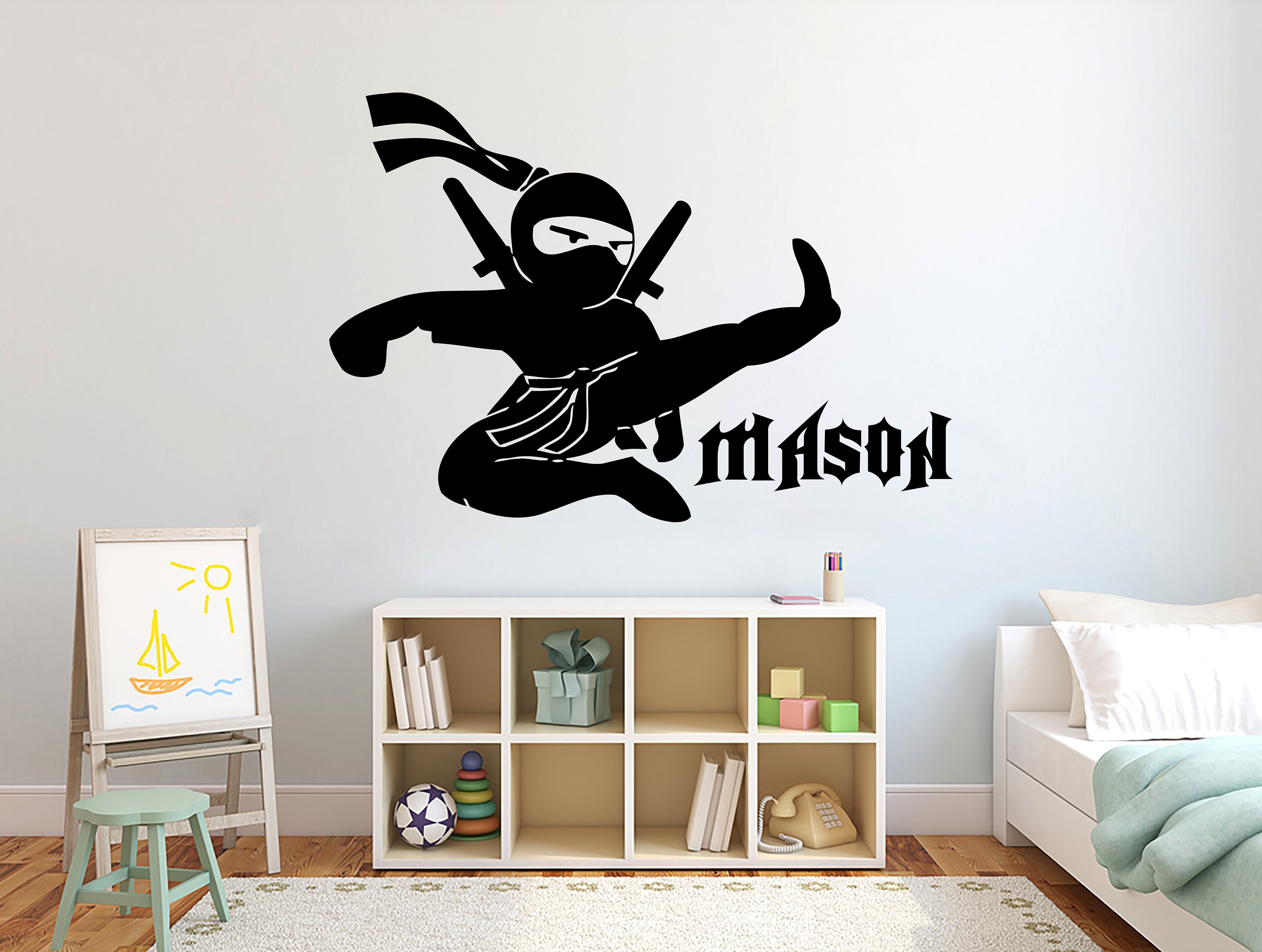 Ninja Wall Decal Ninja Art Wall Decal Sports Vinyl Ninja Gifts - Etsy