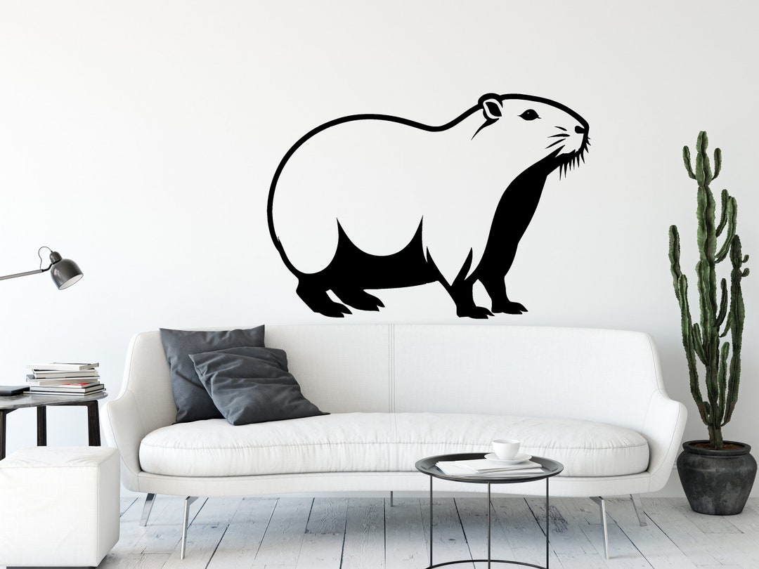 Capybara Wall Decal Animal Wall Decor Wild Capybara Wall Art Stickers ...