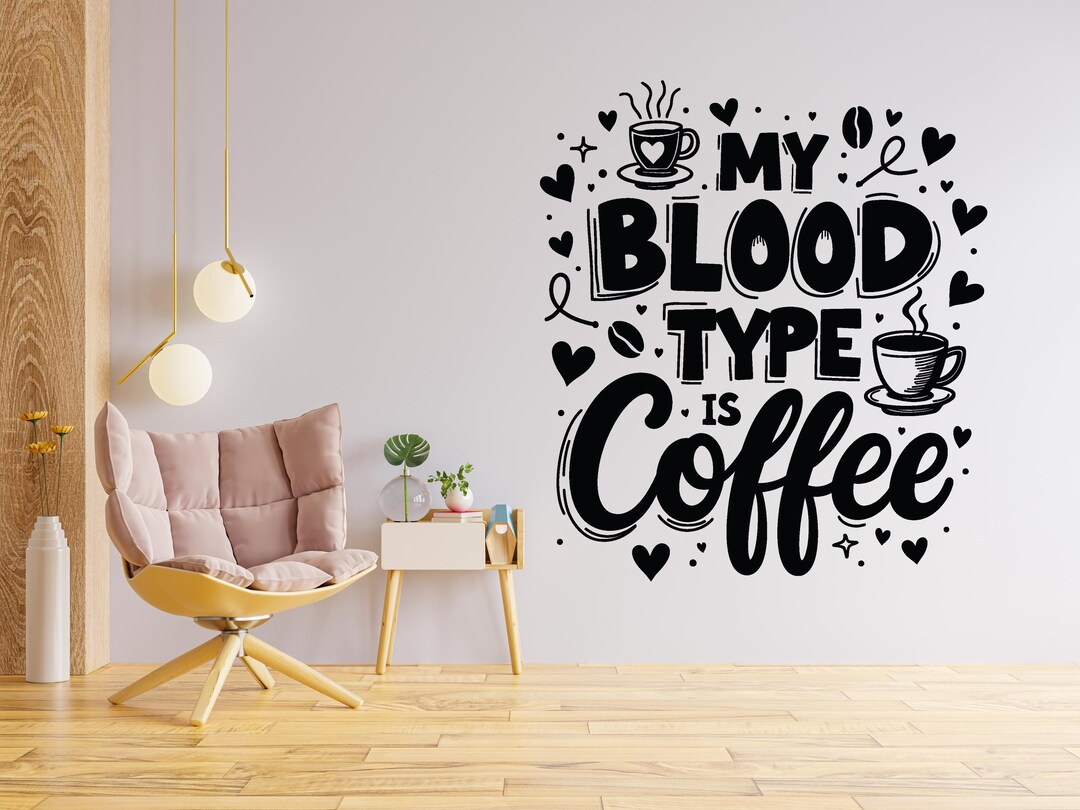 Coffee Wall Art, Custom Coffee Wall Decal Coffee Decals, Kitchen Wall ...