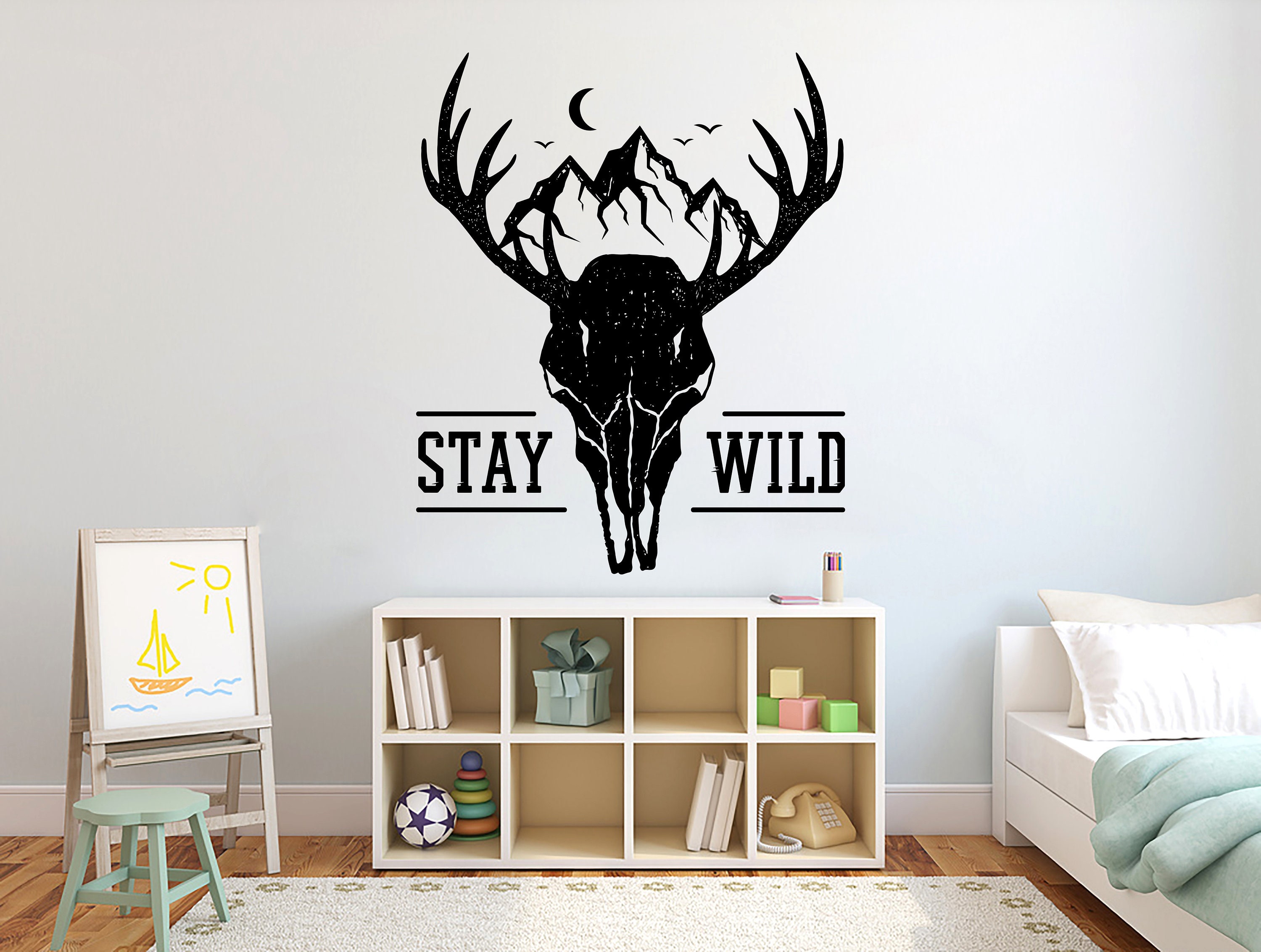 Stay Wild Wall Decal Kids Room Bear Sticker Art Vinyl Wall | Etsy