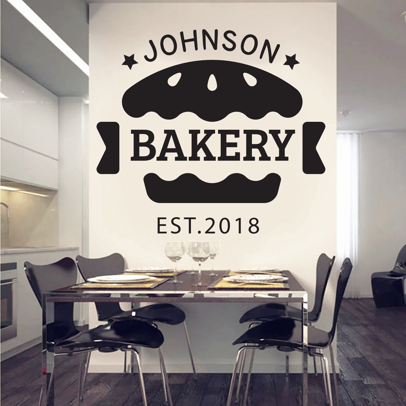 Bakery Wall Art, Custom Baking Wall Decal, Baker Decals, Kitchen Wall ...