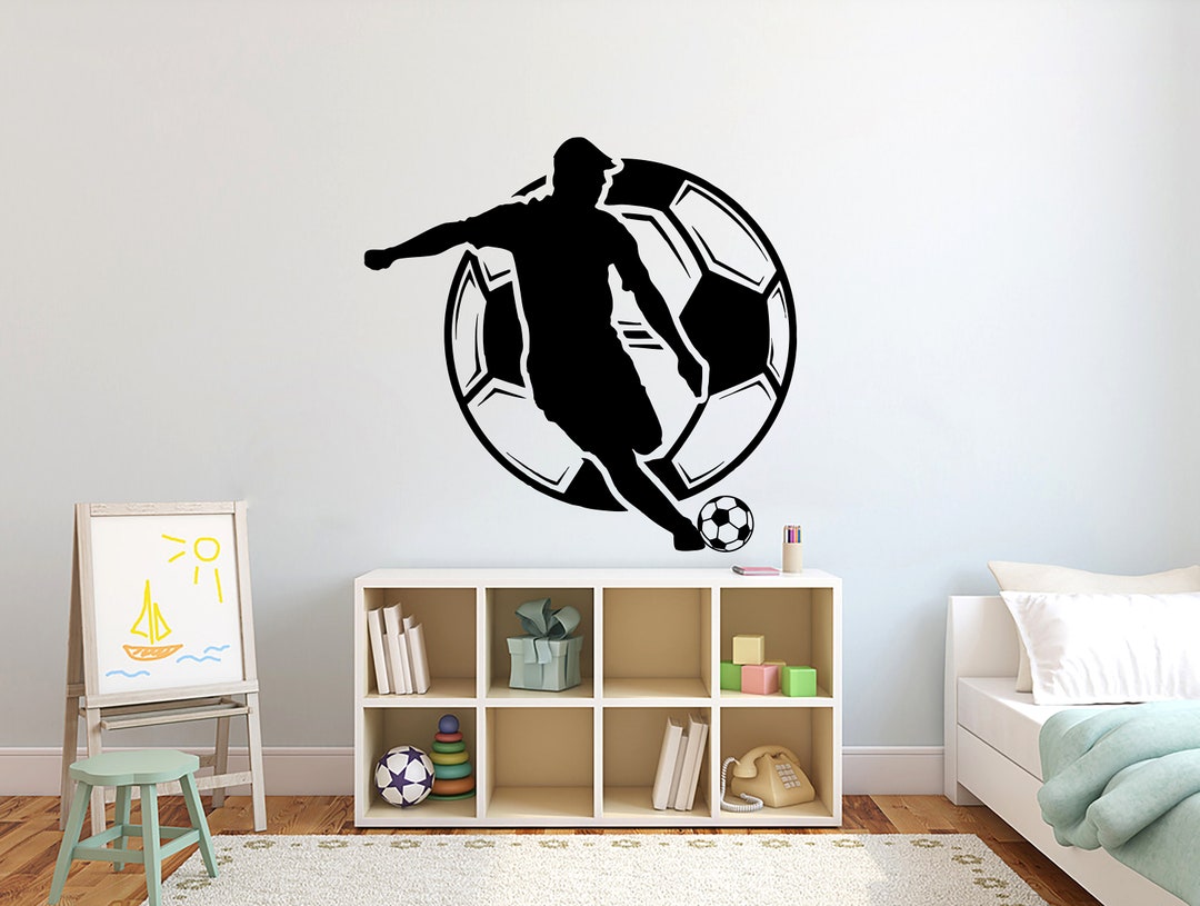 Soccer Wall Decor, Custom Wall Decal, Sport Vinyl, Football Stickers ...