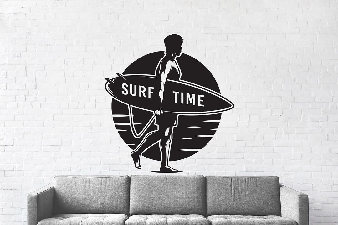 Surf Wall Decal Surfboard Art Wall Decal Beach Sport Vinyl Surf Gifts ...