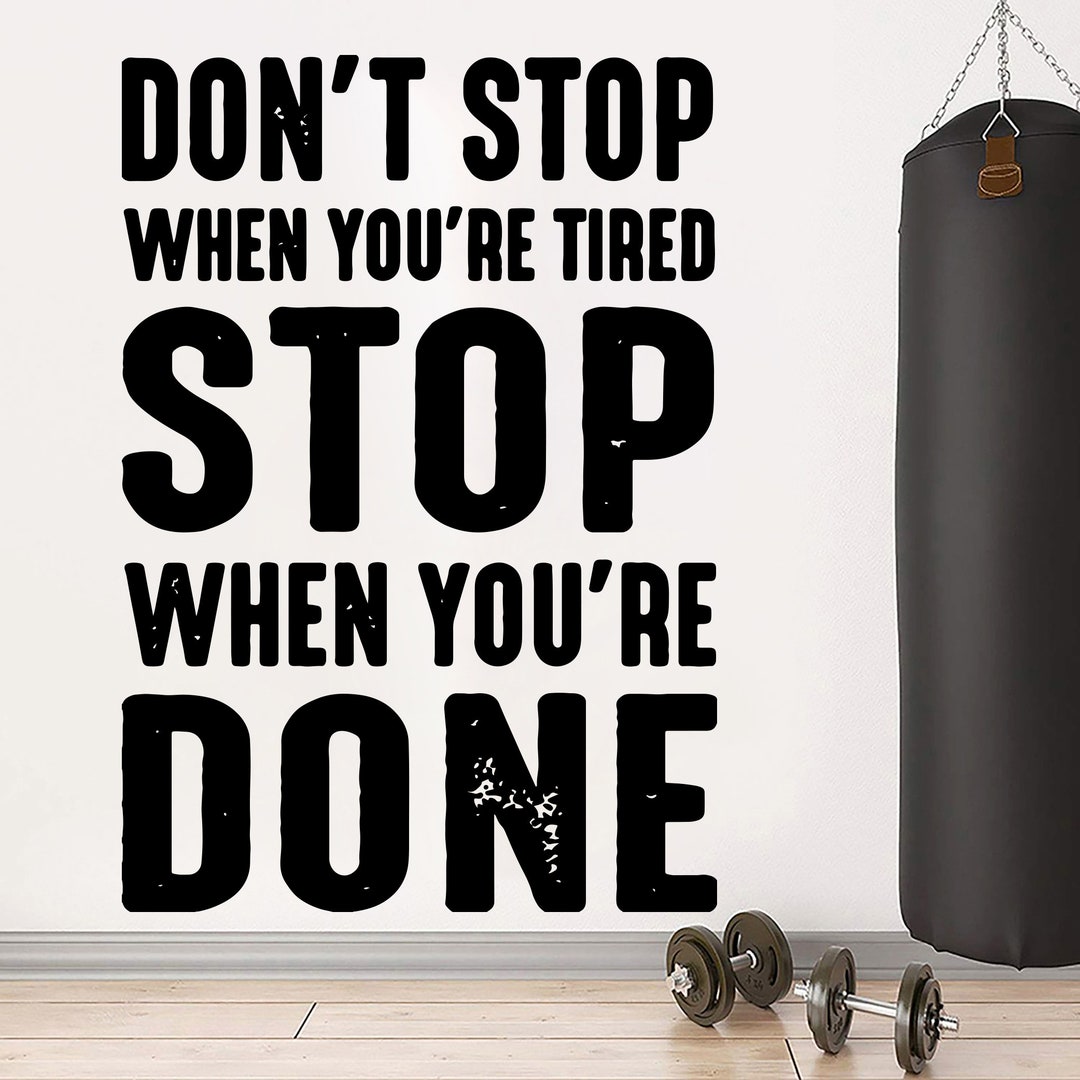 Fitness Decor Art Quotes Gym Stickers Fitness Wall Art Gifts Boys Girl ...