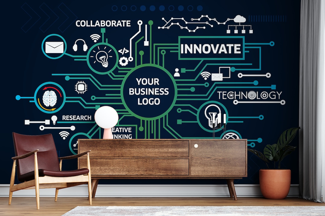 Office Wall Decal Office Wall Mural Business Peel and Stick Fabric ...