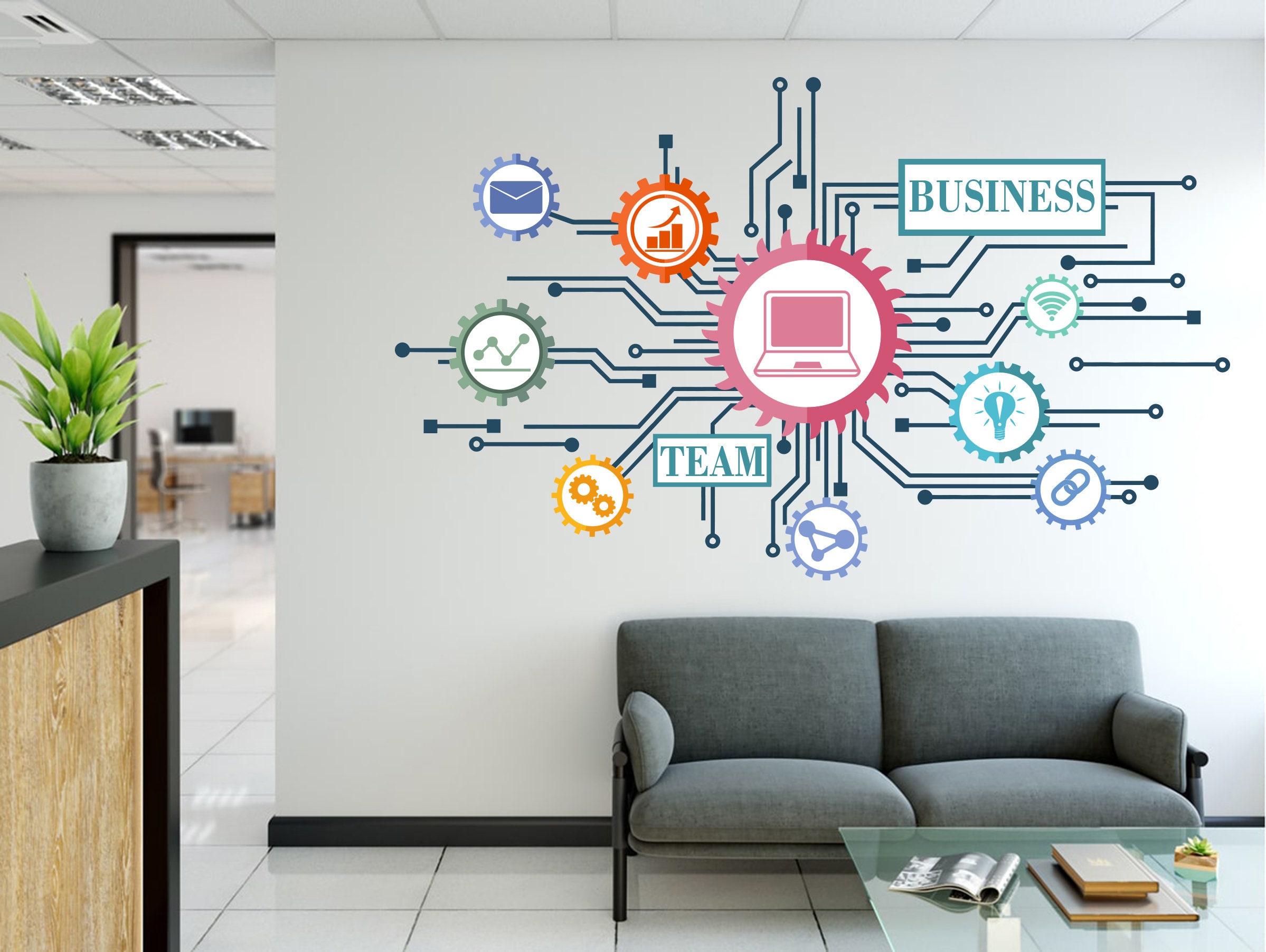 Circuit Board Wall Decal Technology Vinyl Wall Art Decals - Etsy