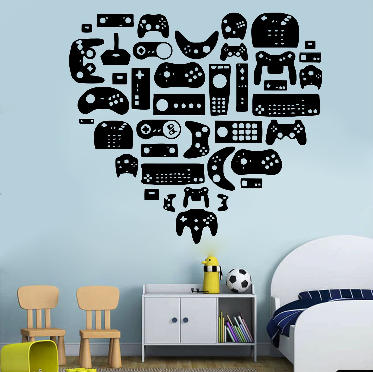 Gamer wall decor Custom Controller decal Video Game Girl Boy | Etsy