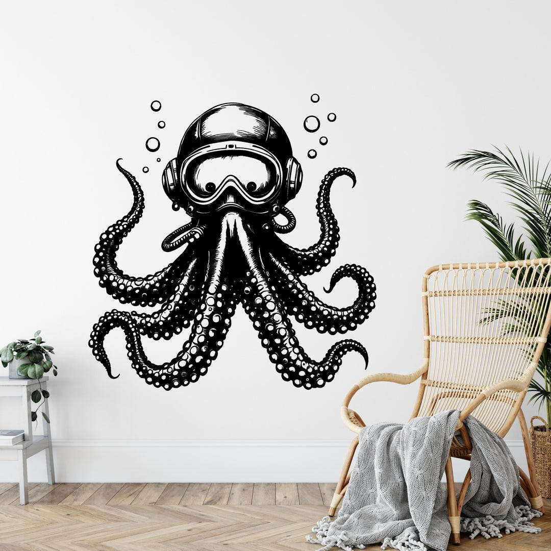 Octopus Wall Decor, Scuba Diving Wall Decals, Tentacles Wall Art ...