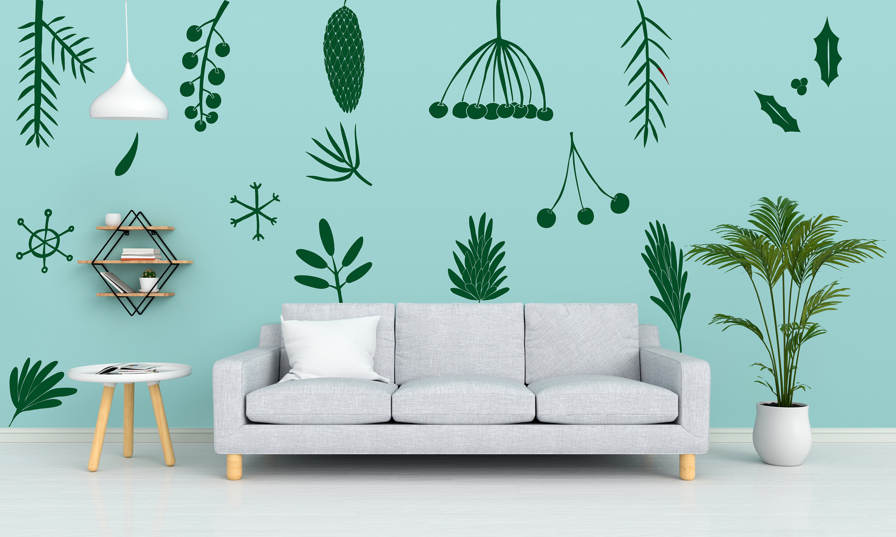 Leaves Flowers Wall Sticker Tree Vintage Room Decor Vinyl Art - Etsy UK