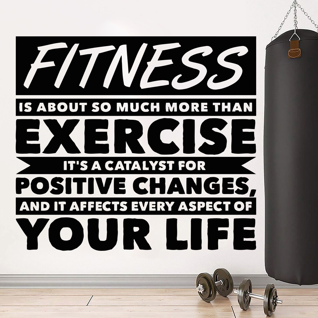 Fitness Decor Art Quotes Gym Stickers Fitness Wall Art Gifts Boys Girl ...