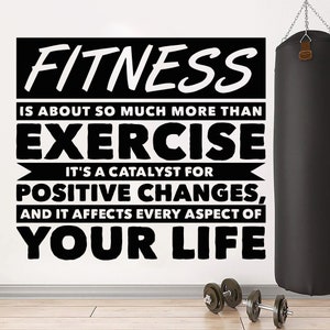 Fitness Decor Art Quotes Gym Stickers Fitness Wall Art Gifts Boys Girl ...