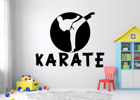 Karate Wall Decal Karate Art Wall Decal Sports Vinyl Karate | Etsy