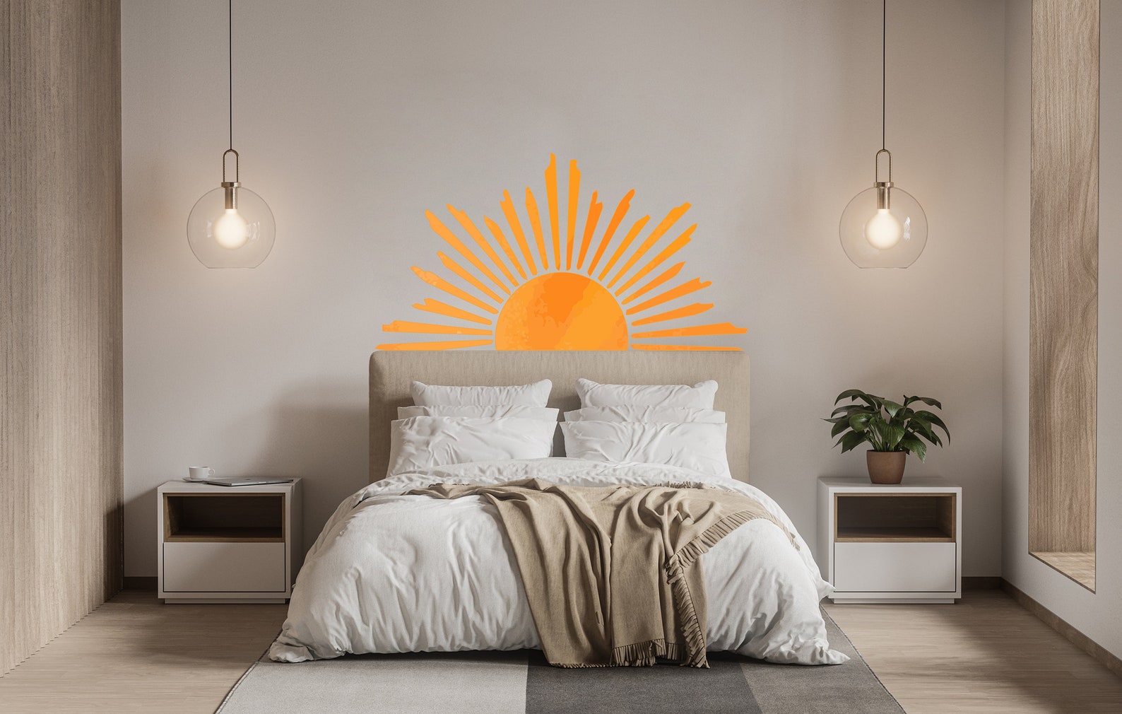 Sun Wall Decal Sun Modern Wall Decals Modern Wall Stickers | Etsy