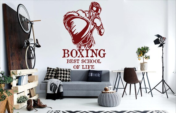 Boxing Wall Decor Custom Gloves Boxer Stickers Bedroom Sport | Etsy