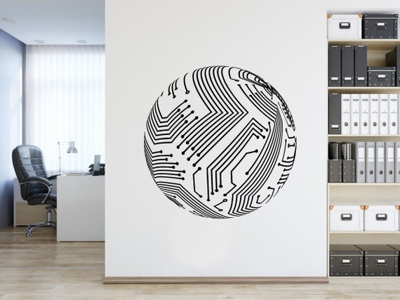 Circuit Board Wall Decal Technology Vinyl Wall Art Decals - Etsy