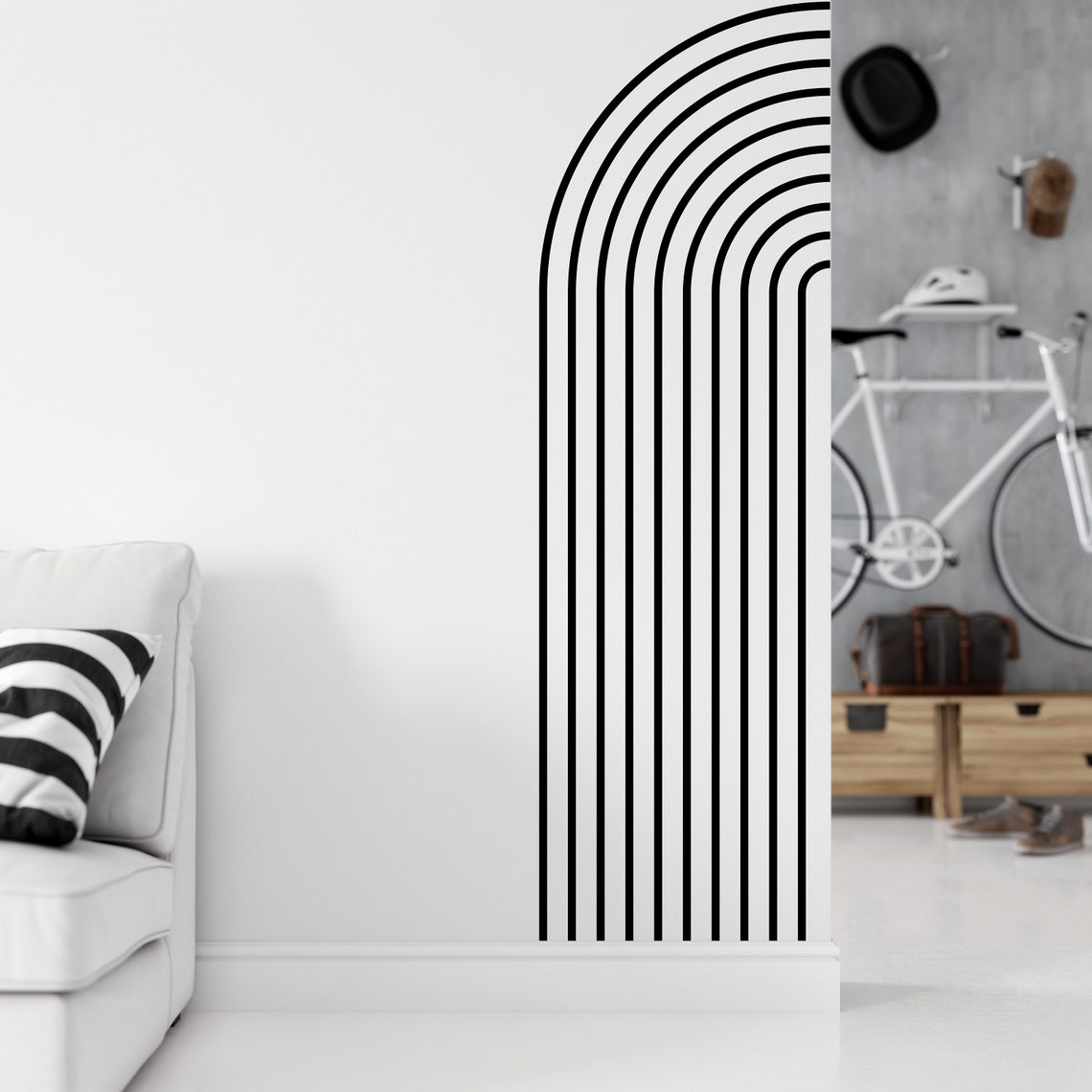 Rainbow Arch Mid Century Modern Boho Arch Wall Decals Modern - Etsy