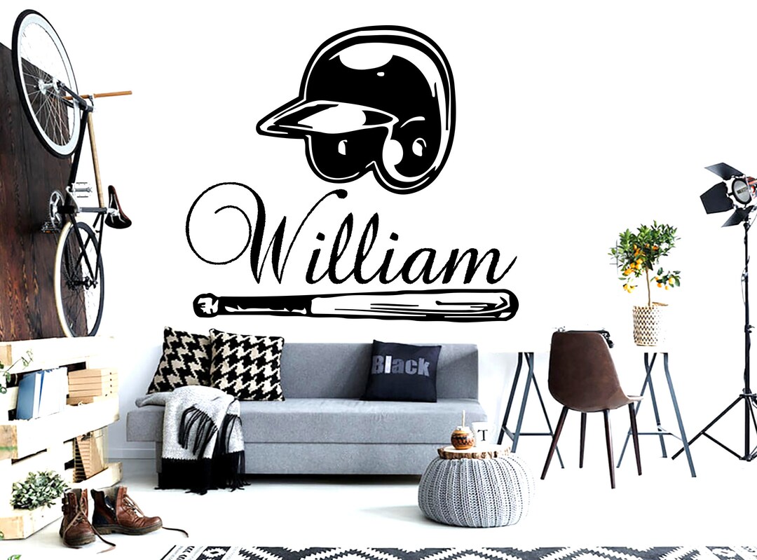Baseball Wall Art Quote Personalized Gifts Custom Decal Wall Decal ...