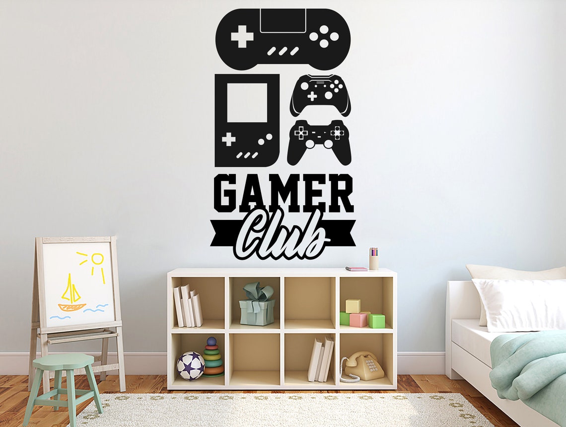 Gamer Club Gamer Wall Decal Personalized Gifts Controller - Etsy