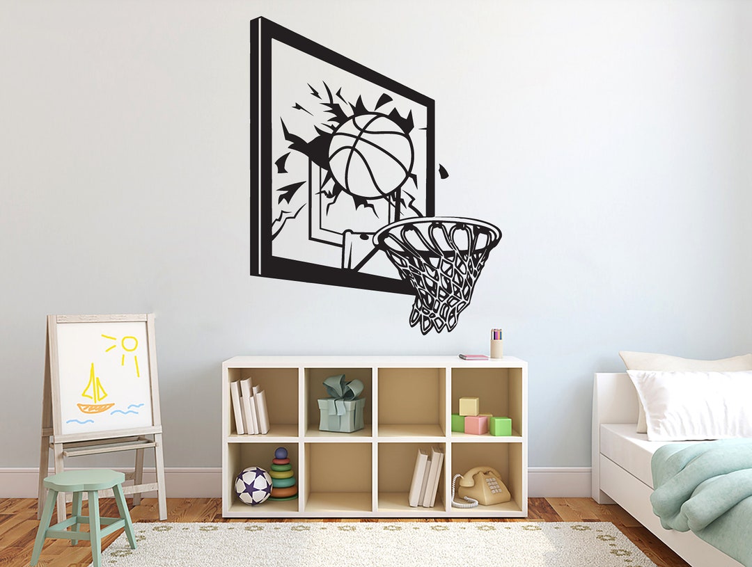 Basketball Hoop Wall Decal Basketball Wall Decor Sport Vinyl Boys ...