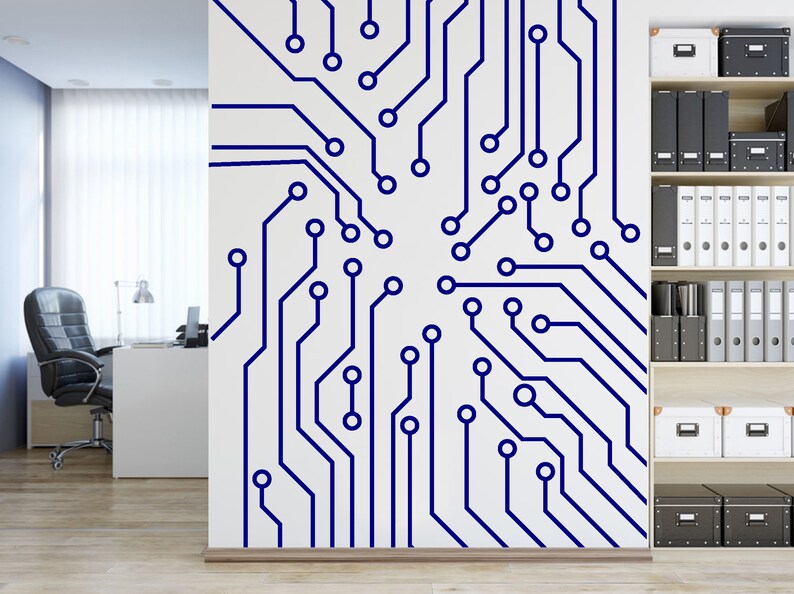 Circuit Board Wall Decal Technology Vinyl Wall Art Decals - Etsy