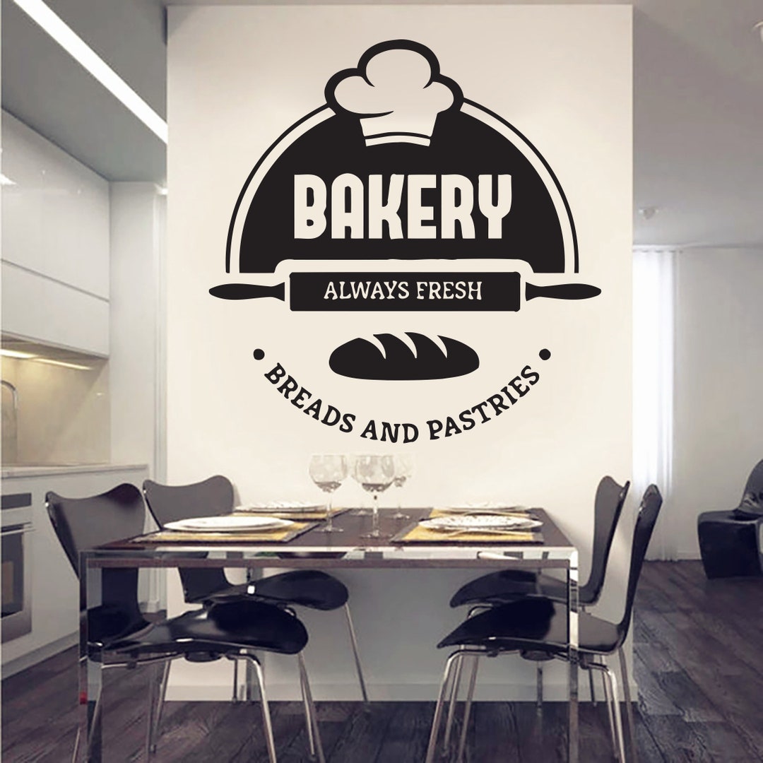 Bakery Wall Art, Custom Baking Wall Decal, Baker Decals, Kitchen Wall ...