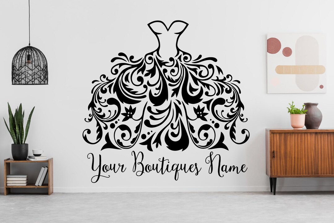 Women Fashion Couture Boutique Wall Decal Girls Clothing Atelier Dress ...