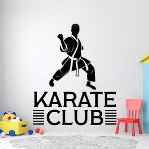Karate Wall Decal Karate Art Wall Decal Sports Vinyl Karate Gifts Kicks ...