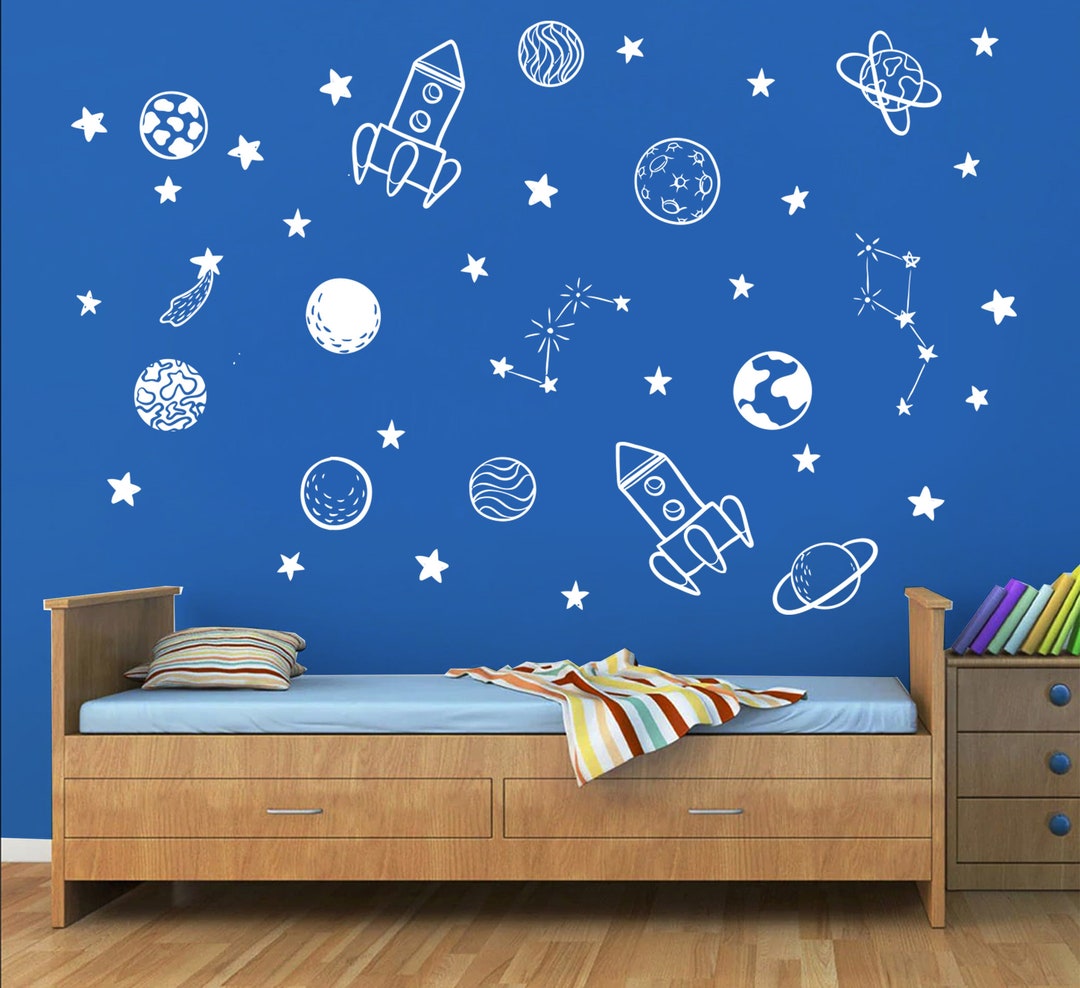 Space Wall Decor Custom Outer Space Stars Space Girl Boy Room Gifts Him ...