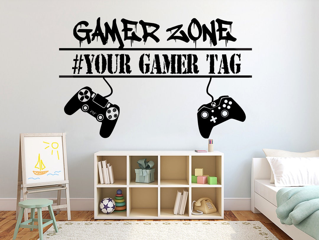Gamer Tag Custom Name Room Wall Decor Video Game Decor Game Bedroom ...