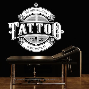 Tattoo Shop Wall Decal Tattoo Studio Sign Logo Wall Stickers Custom ...