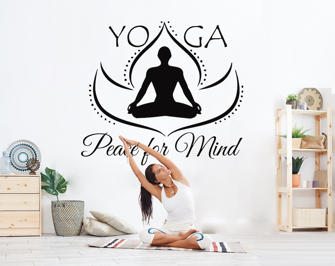Yoga Wall Decor Yoga Meditation Decal Art Namaste Chakra Lotus Wall Art ...