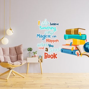 Book Quote Kids Wall Decal Books Quote Reading Room Library Book Shop ...