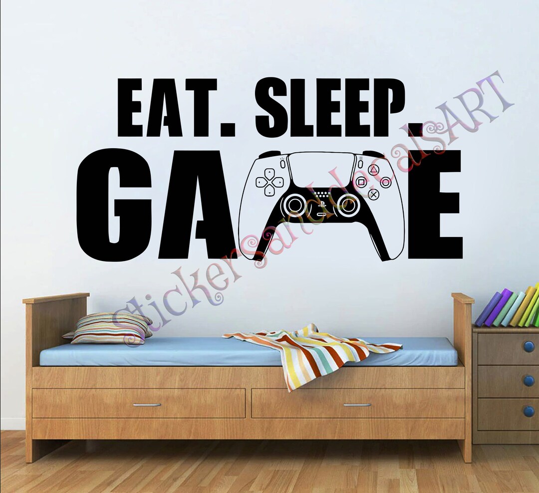 Gamer Wall Decor PS5 Console Controller Decal Video Game Wall Decal ...