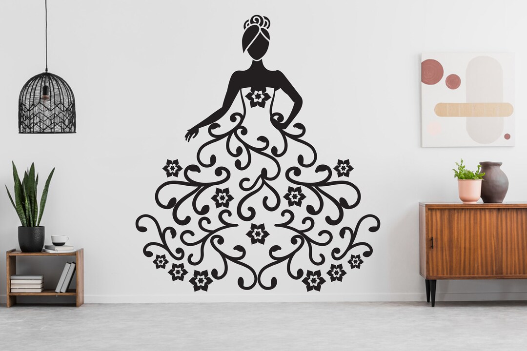 Women Fashion Couture Boutique Wall Decal Girls Clothing Atelier Dress ...