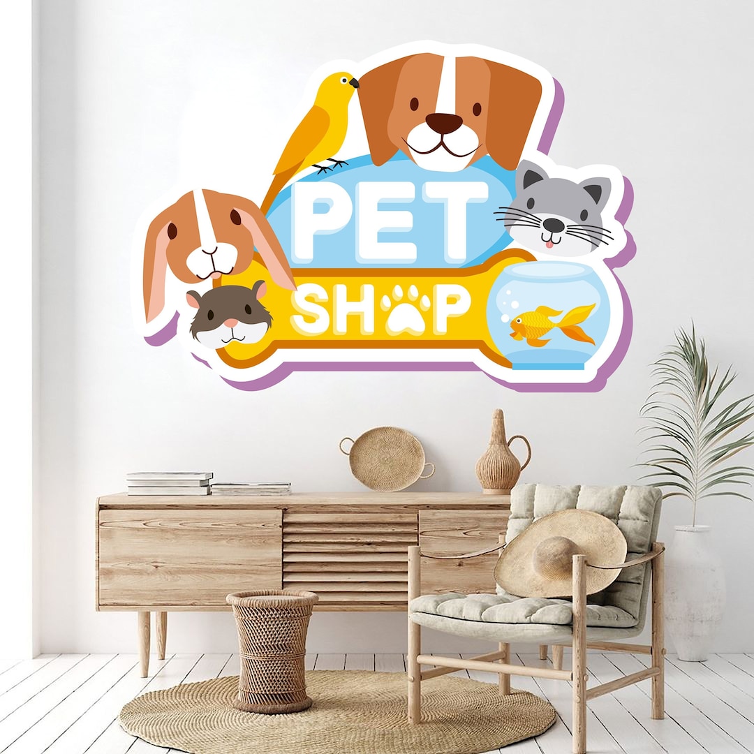 Pet Shop Wall Decor, Dog Custom, Cat Decal, Pet Shop, Grooming Salon ...