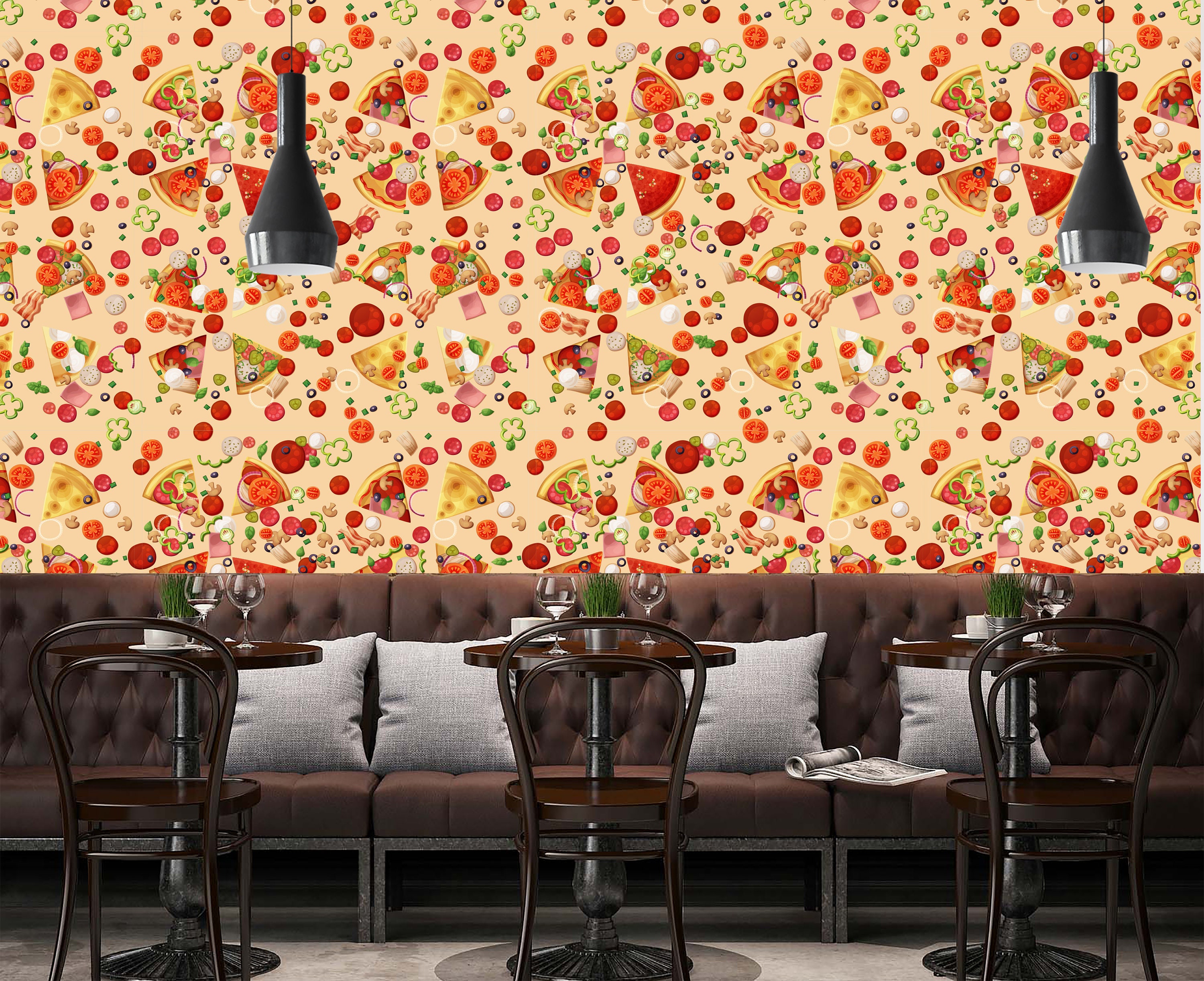 Pizza Peel and Stick Wallpaper Pizzeria Wallpaper Wall Decor - Etsy