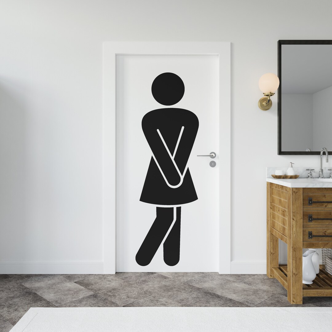 Bathroom Women Sign Decal, Bathroom Door Decal, Bathroom Door Sign ...