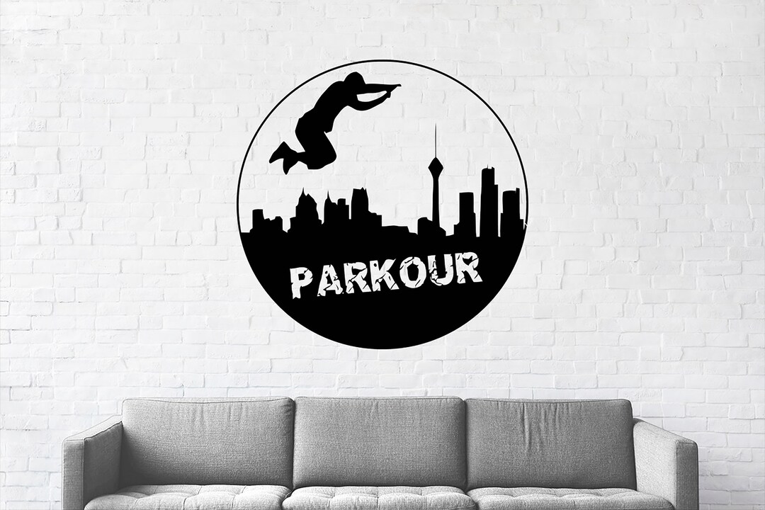 Parkour Wall Decal Parkour Art Wall Decal Sport Vinyl Parkour Boys Wall ...
